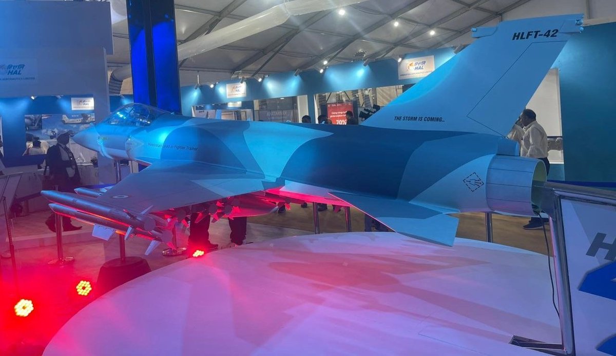 HAL is showcasing the full-scale model of supersonic trainer aircraft ...