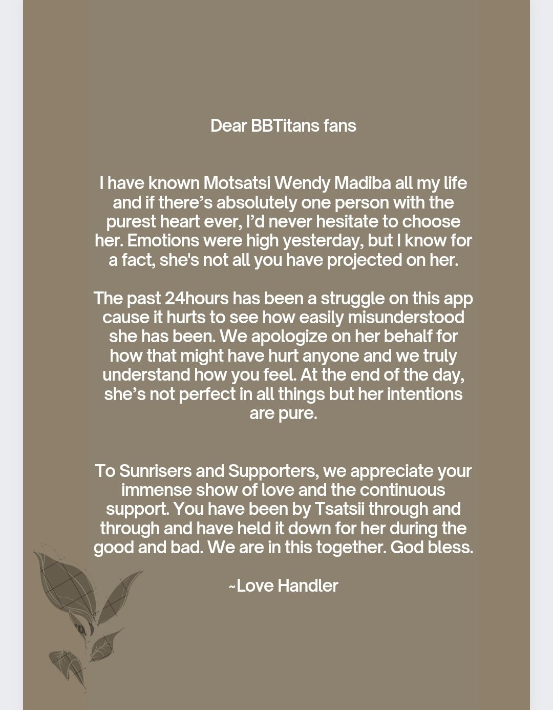Tsatsii Wendy Madiba Bbtitans On Twitter πππΎ Tsatsiimadiba