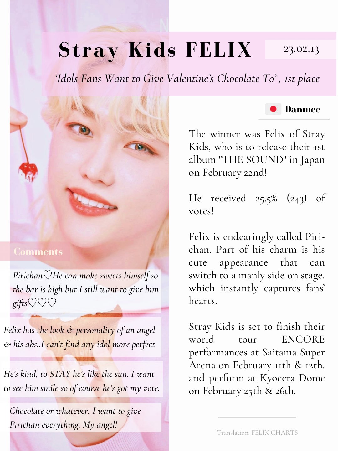 FELIX CHARTS on Twitter: "📰 Stray Kids FELIX, ‘Idols Fans Want to Give Valentine’s Chocolate To ...