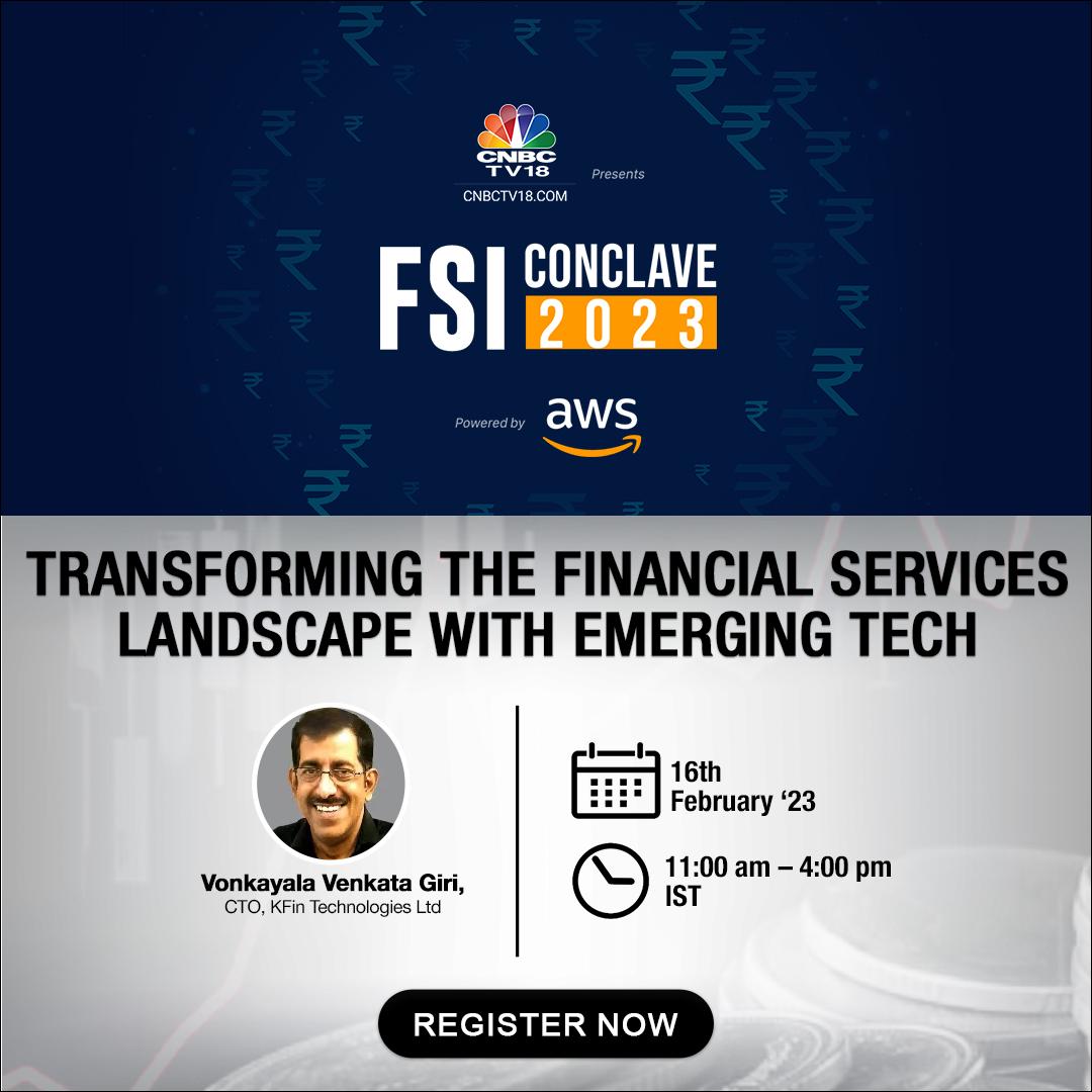 Register now for CNBC-TV18 presents FSI Conclave 2023 powered by AWS ... Register now for CNBC-TV18 presents FSI Conclave 2023 powered by AWS ...