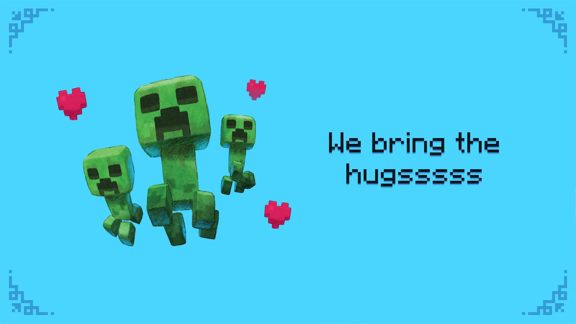 Minecraft Cute Creeper Hug