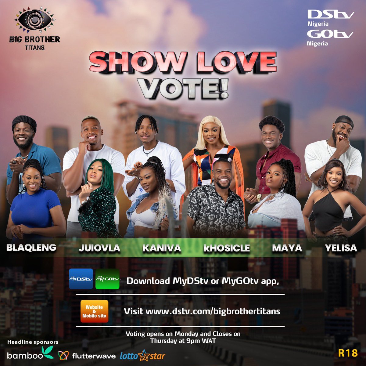 Naija on Twitter: "What better way to show your faves love than by voting for them this week ...