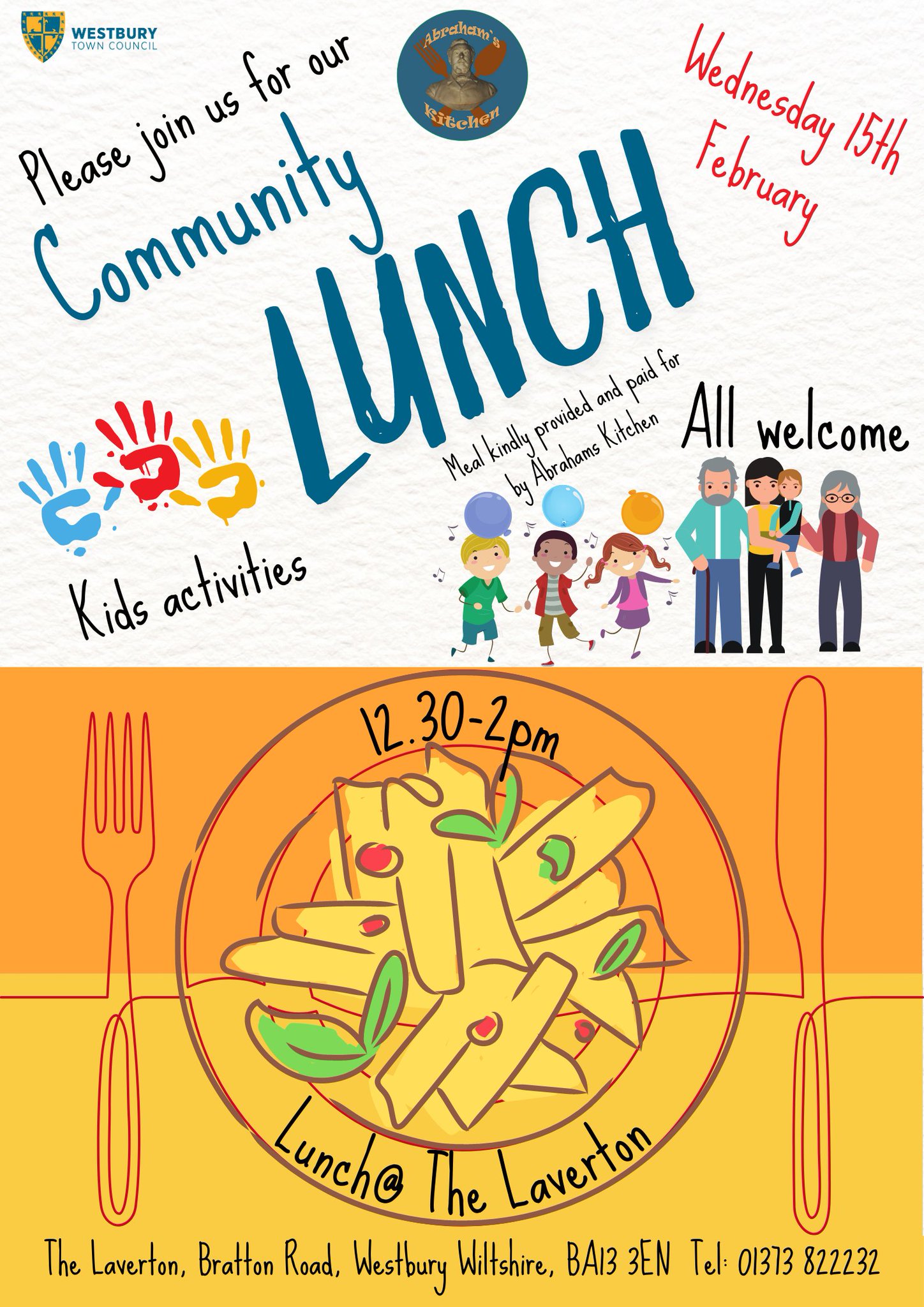 Westbury Town Council on Twitter: "🍽 Abraham’s Kitchen Community Lunch 🏛 The Laverton 📅 ...