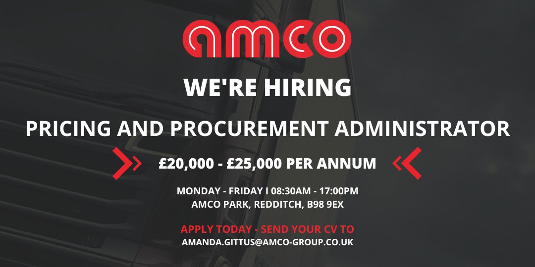 AMCO on Twitter: "We're looking for a Pricing and Procurement Administrator to join our team at ...