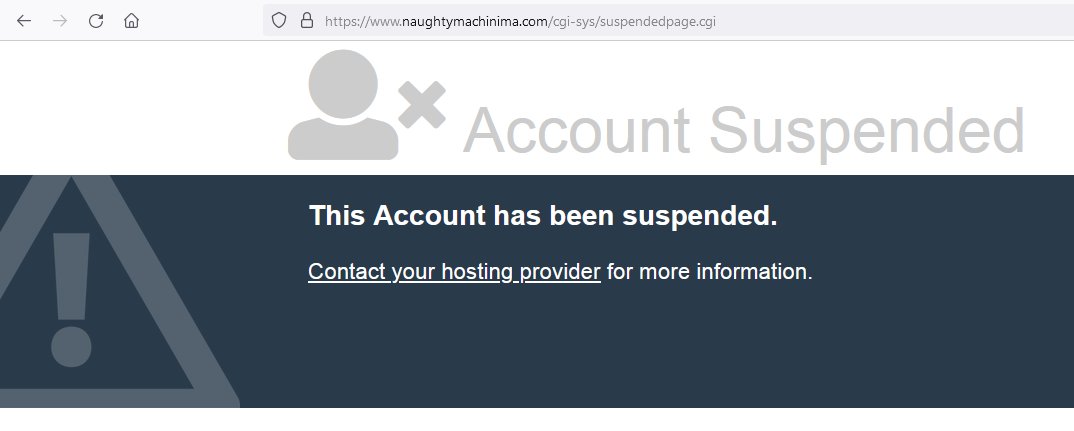 DevilsCry (18+) on Twitter: "Uh. Naughty Machinima's website got suspended? https://t.co ...