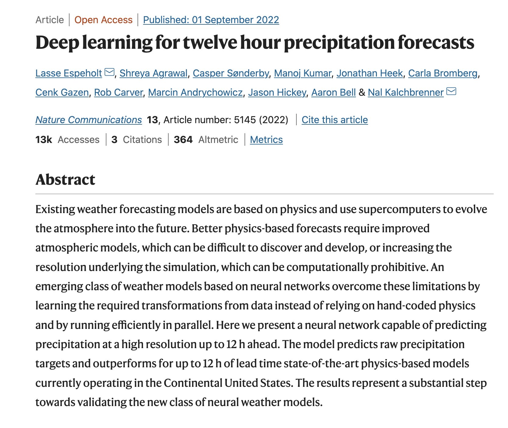 Lior⚡ on Twitter: "Google just released MetNet-2, a deep learning model that can predict rain up ...
