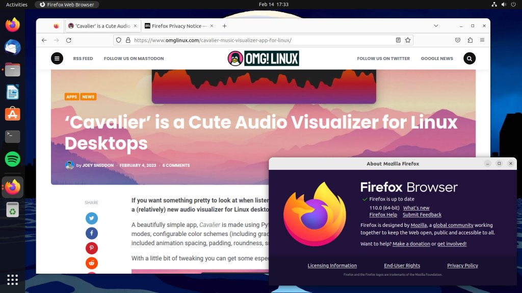 omg! ubuntu on Twitter: "Firefox 110 Arrives with WebGL Performance Improvements https://t.co ...