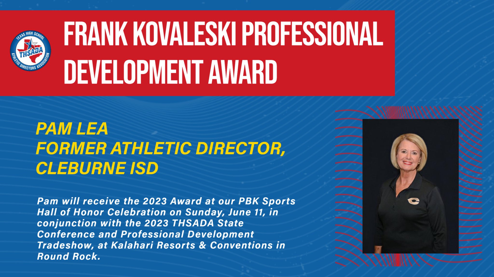 THSADA on Twitter: "Our inaugural Frank Kovaleski Professional Development Award winner was ...