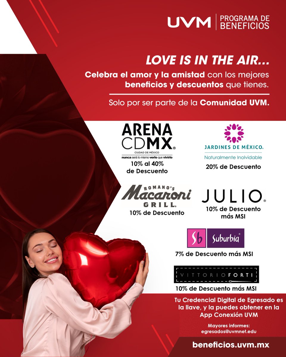 UVM on Twitter: "Lince, celebra el amor y la amistad con estos beneficios que tenemos para ti ...
