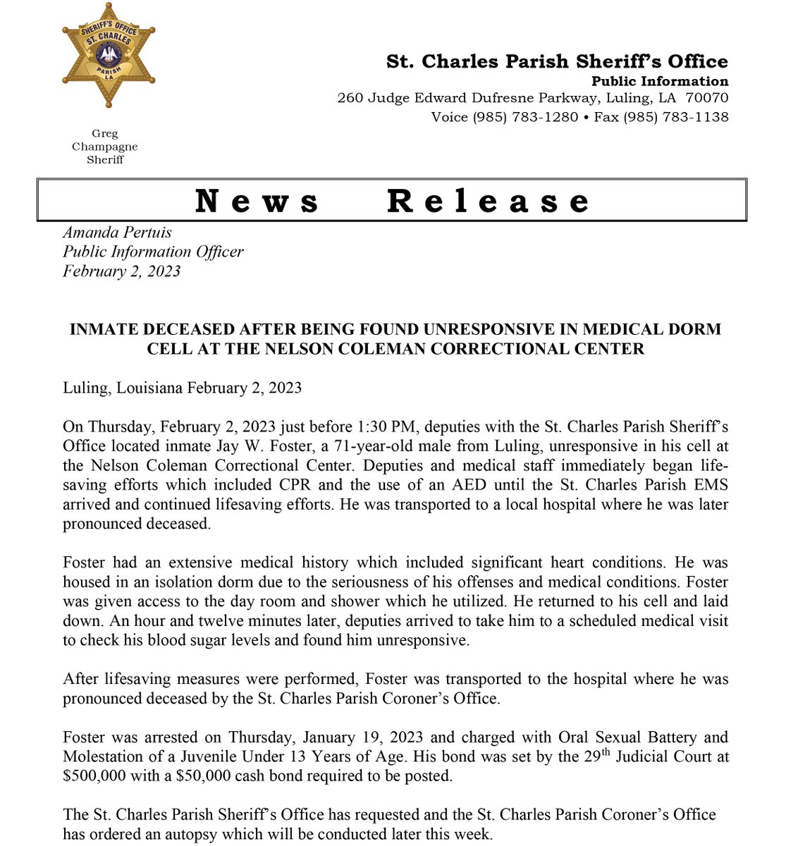 SCP Sheriff on Twitter: "𝐈𝐍𝐌𝐀𝐓𝐄 𝐃𝐄𝐂𝐄𝐀𝐒𝐄𝐃 𝐀𝐅𝐓𝐄𝐑 𝐁𝐄𝐈𝐍𝐆 𝐅𝐎𝐔𝐍𝐃 𝐔𝐍𝐑𝐄𝐒𝐏𝐎𝐍𝐒𝐈𝐕𝐄 𝐈𝐍 𝐌𝐄𝐃𝐈𝐂𝐀𝐋 𝐃𝐎𝐑𝐌 𝐂𝐄𝐋𝐋 𝐀𝐓 ...