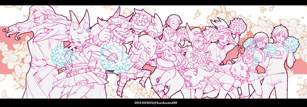 PixivF_TL 応援団サイドはこれで大丈夫かな?指差し確認ヨシ! 」|かおくま13の漫画