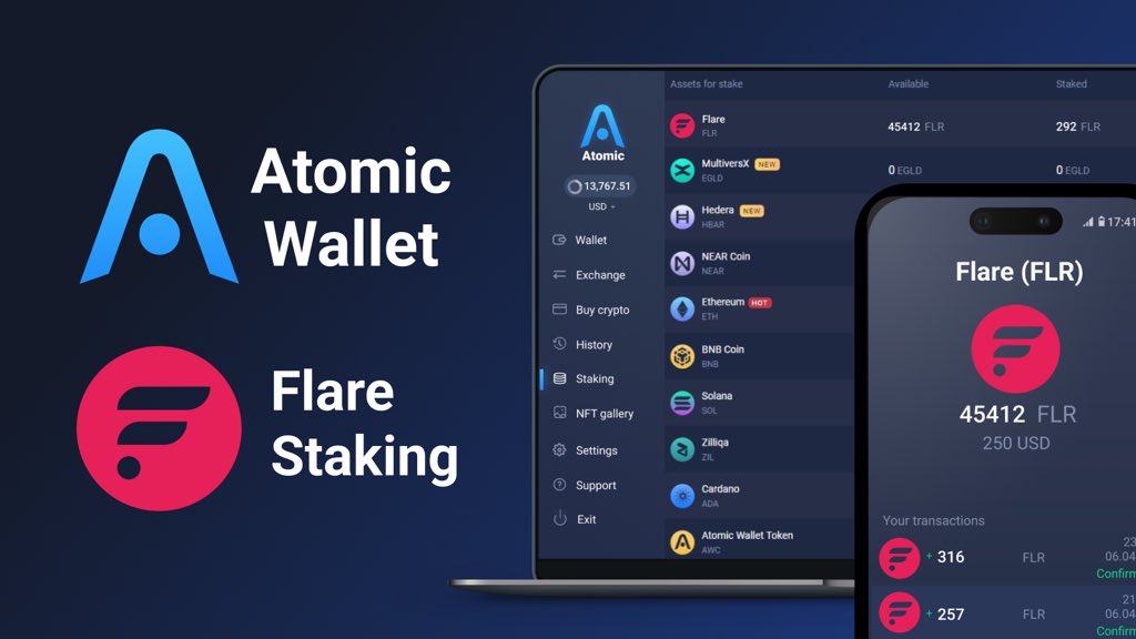 Atomic - Crypto Wallet on Twitter: "@FlareNetworks staking is live on @AtomicWallet! Delegate ...