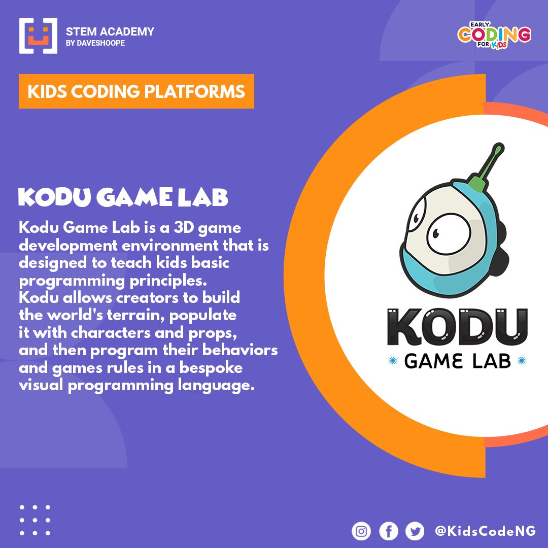 STEM Academy Nigeria on Twitter: "Kodu is an intuitive children-oriented game tool with which ...