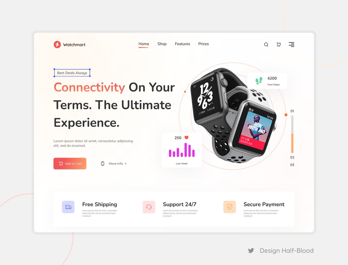 Design Half-Blood 🤍 on Twitter: "Smart watch e-commerce website 🔥🔥"