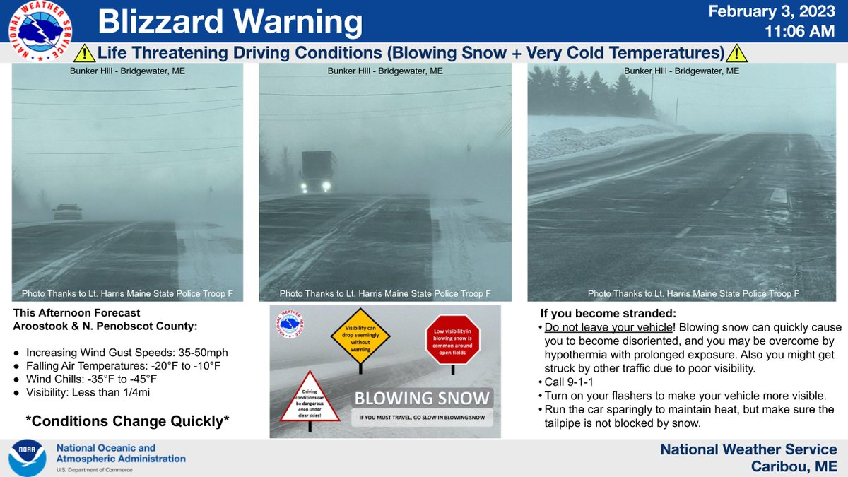 NWS Caribou on Twitter: "Blizzard Warning for Ground Blizzard Conditions across N. Penobscot ...
