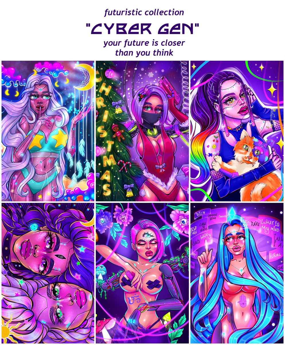 TORI on Twitter: "RT @pozdeeva_art: My futuristic collection CYBER GEN💜👾 Price🏷: 0.05-0.08 $ETH ...