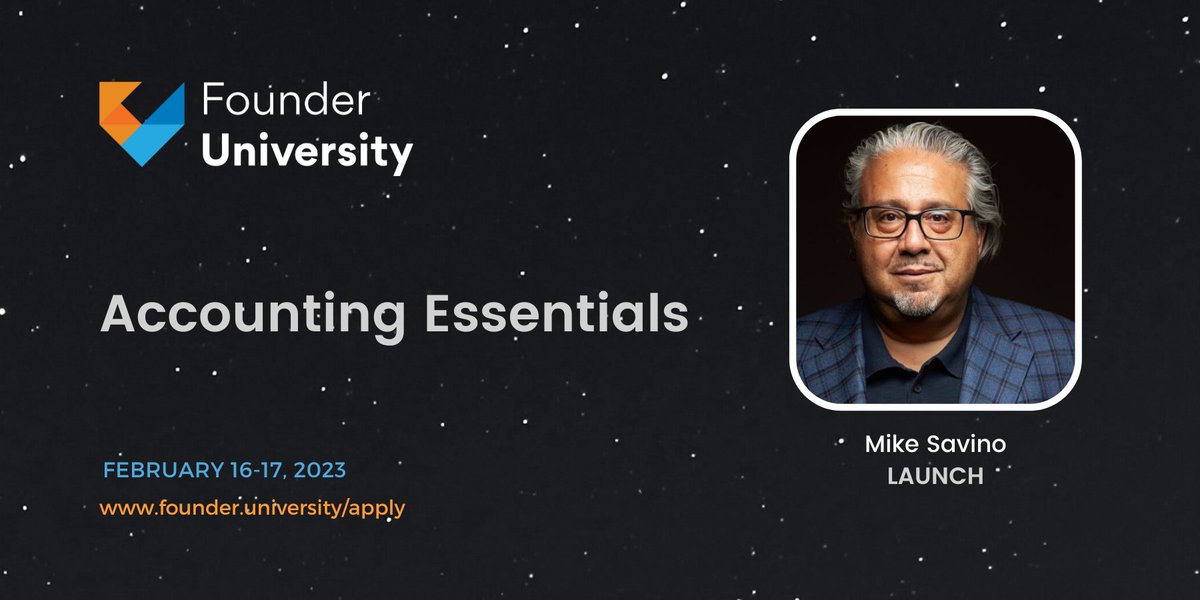 Founder University on Twitter: "Followed by @msavino (@LAUNCH) teaching accounting essentials ...