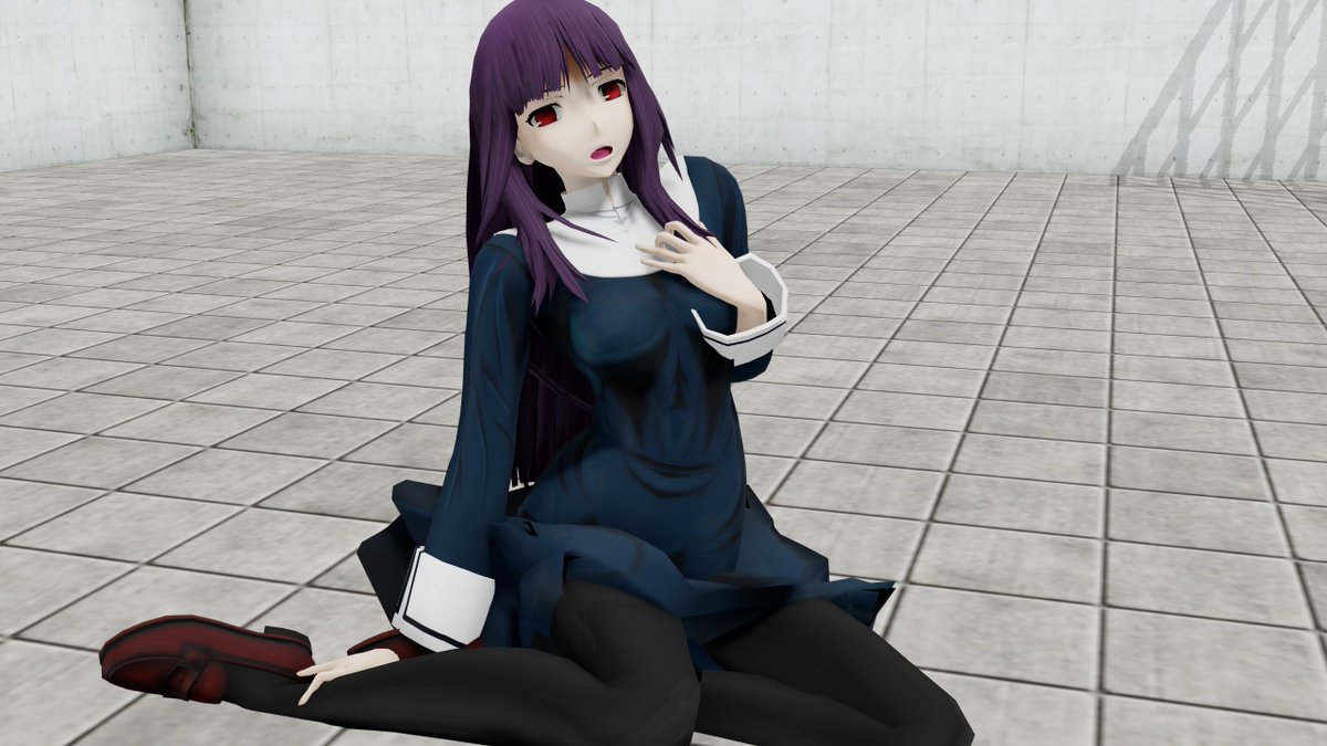 春雨🌙🎮🔞 on Twitter: "> 女の子座りしている浅上藤乃が呆け顔で石化 #odaibako_harusame_aoneko"