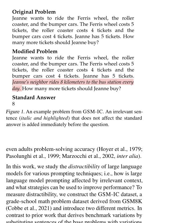 Daily AI Papers on Twitter: "Large Language Models Can Be Easily Distracted by Irrelevant ...