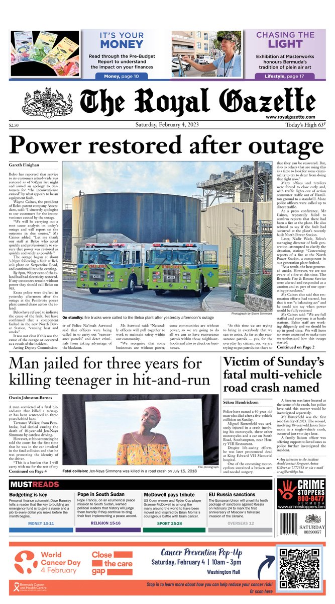 The Royal Gazette On Twitter Here Is Todays Front Page Of The Royal