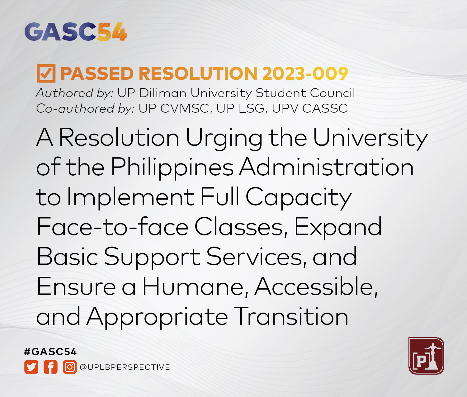 UPLB Perspective on Twitter: "After all amendments have been made, the body adopts Resolution ...