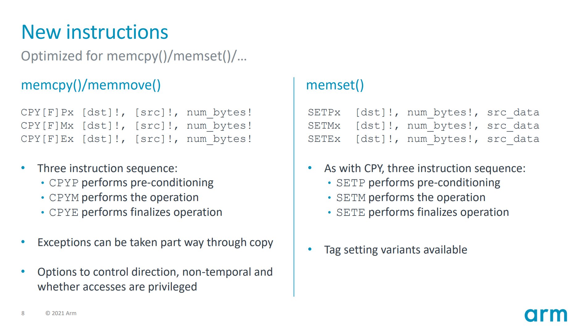 R. Shioya on Twitter: "まずそもそもなんで memcpy 専用命令なんていまさら追加されたのかという背景だけど，一般にメモリコピーとか文字列操作関数は広範囲のプログラムで ...