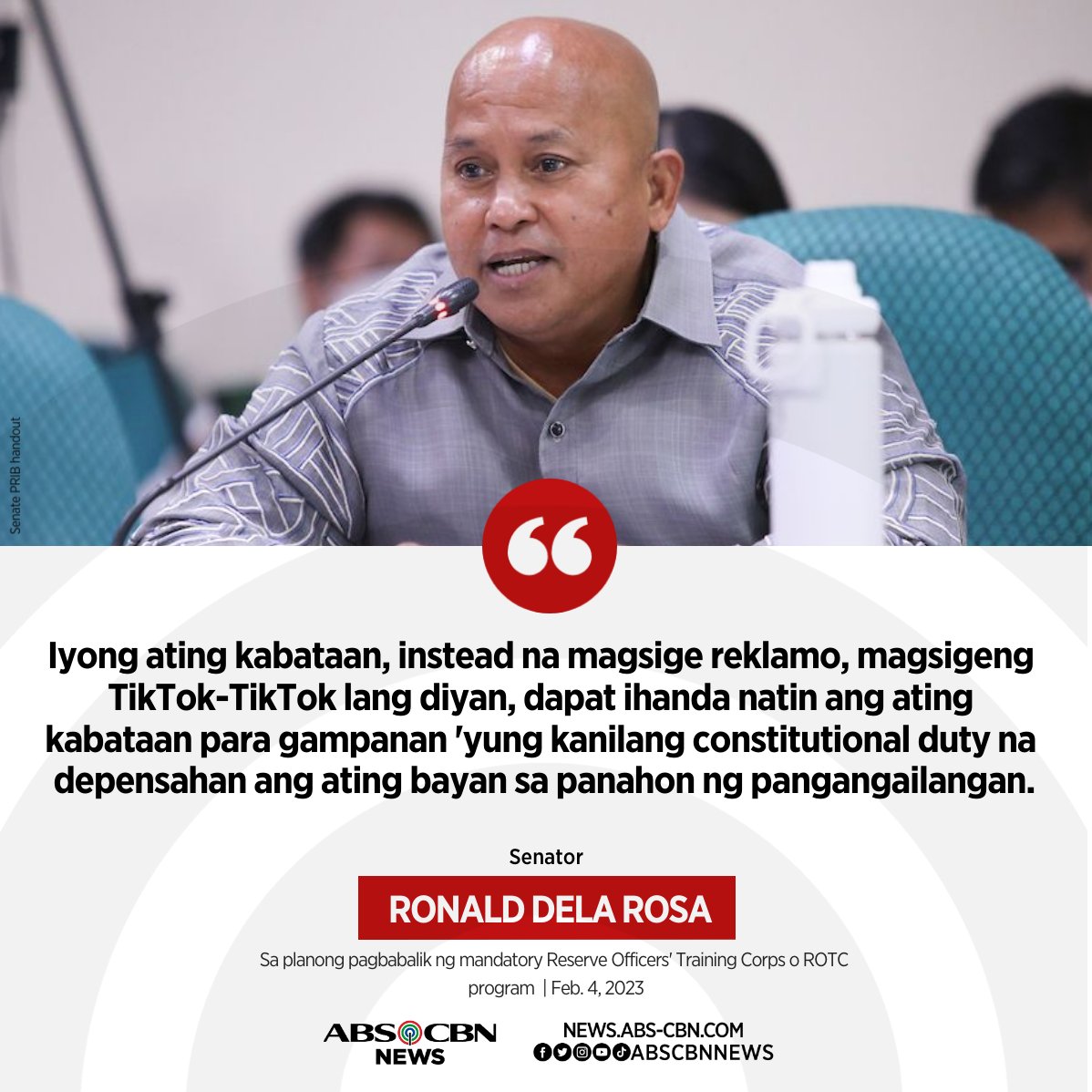 Abs Cbn News On Twitter Senator Ronald Bato Dela Rosa Defends The