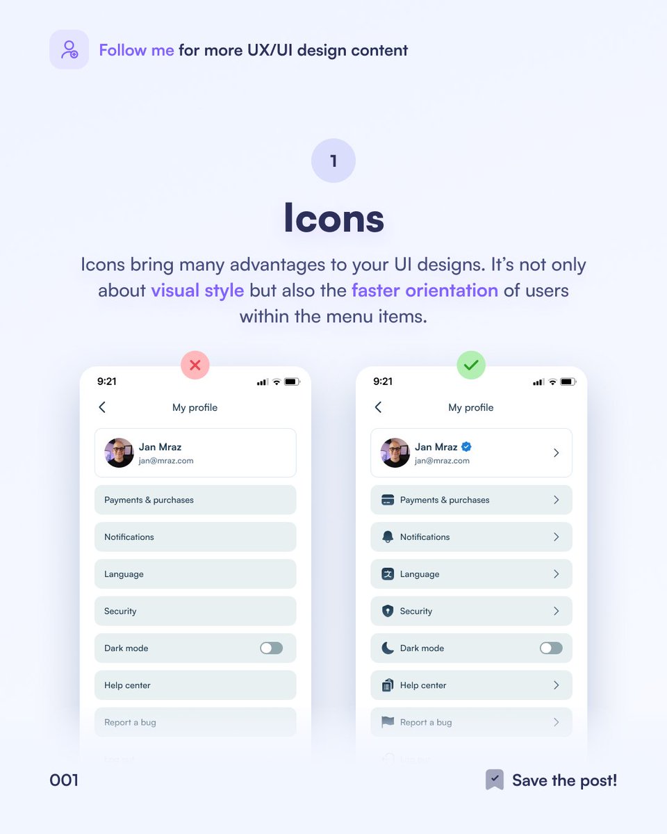Profile menu is a really common screen within mobile apps and web-based ...