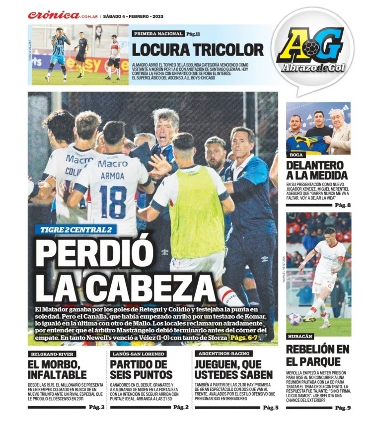 Diario Crónica On Twitter La Tapa De Abrazodegol De Diariocrónica
