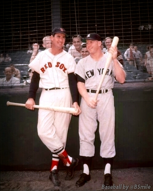 Baseball by BSmile on Twitter: "Baseball legends Ted Williams & Mickey ...