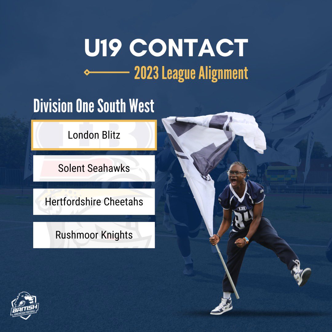 BAFA on Twitter: "Alignments and playing schedules for the 2023 U19 D1 contact season are now ...