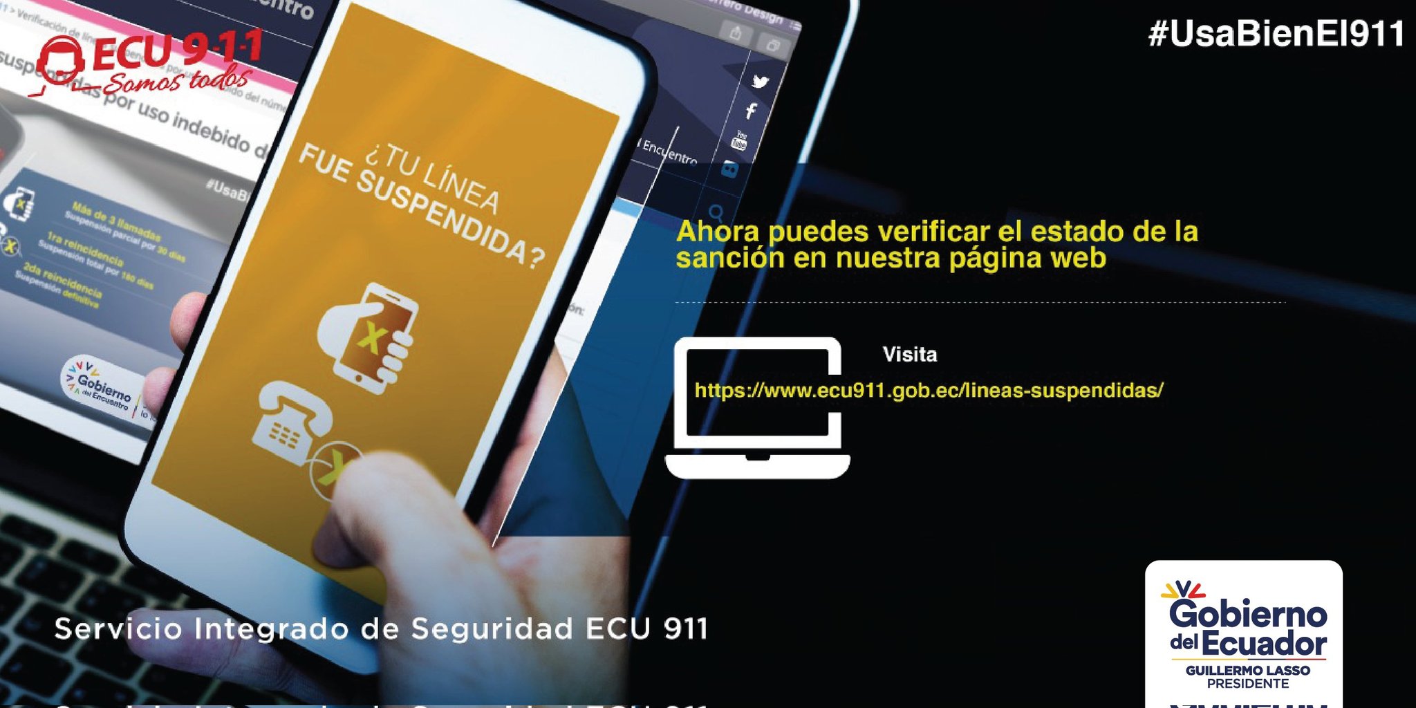ECU 911 Machala on Twitter: "Si tu servicio telefónico fue suspendido, puedes consultar el ...