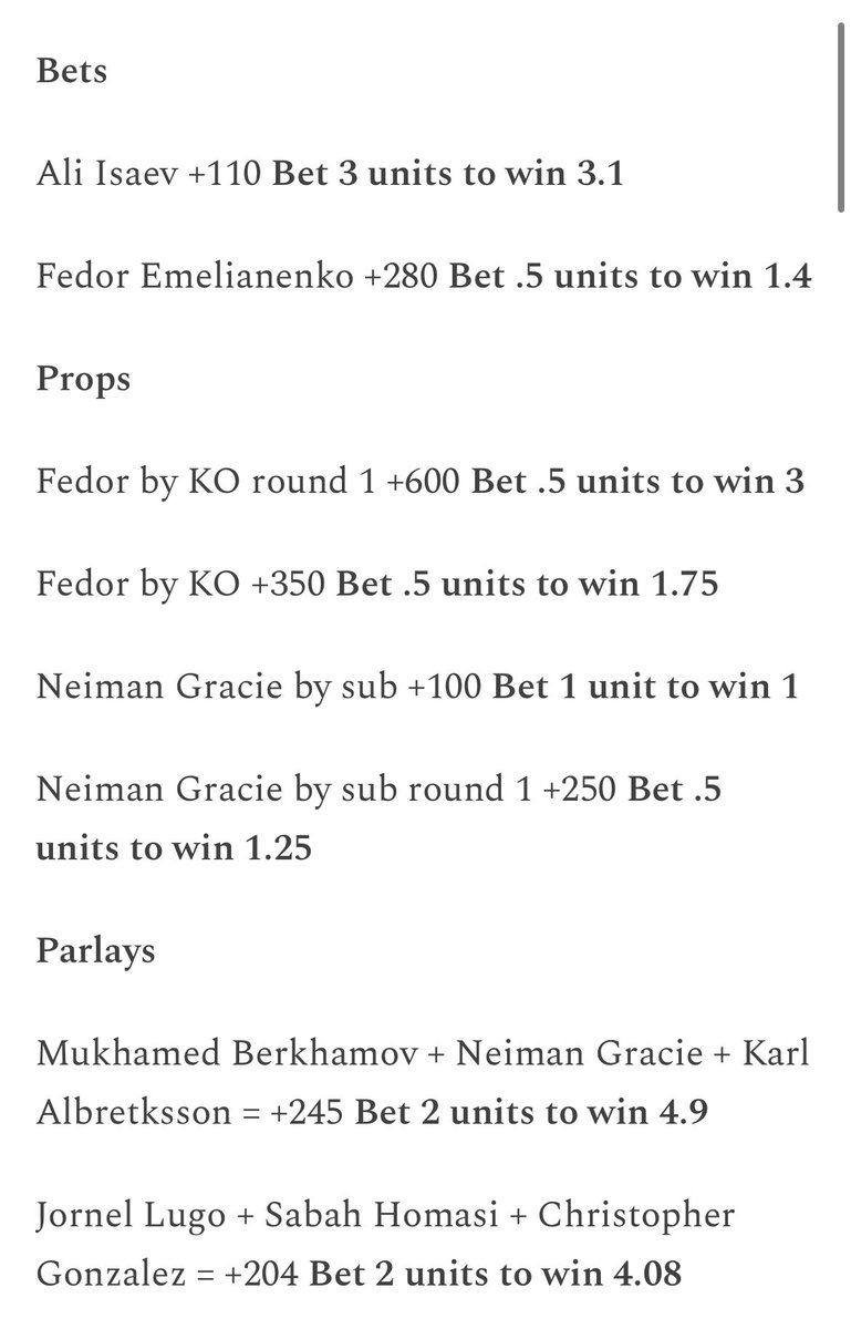 Kyle Miller on Twitter: "Full Bellator betting card! Sign up for my news letter to see my free ...