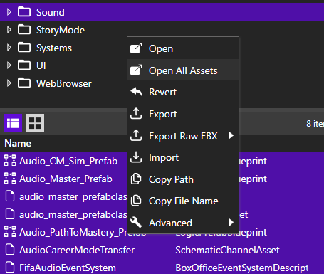 FIFA Editor Tool on Twitter: "We also added a "Open All Assets" right-click option to the Data ...