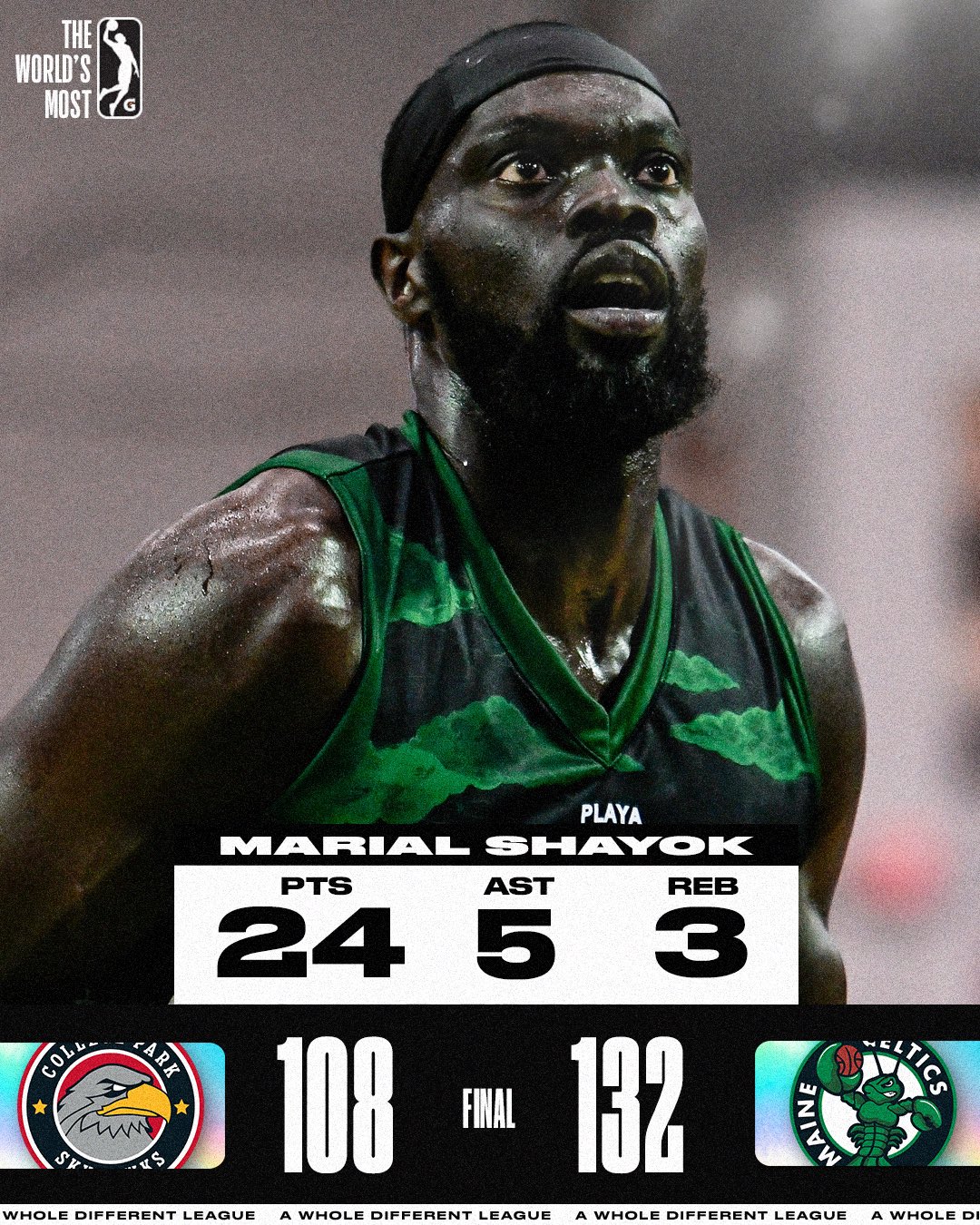 NBA G League on Twitter: "Marial Shayok was one of eight @MaineCeltics with 11+ points in their ...