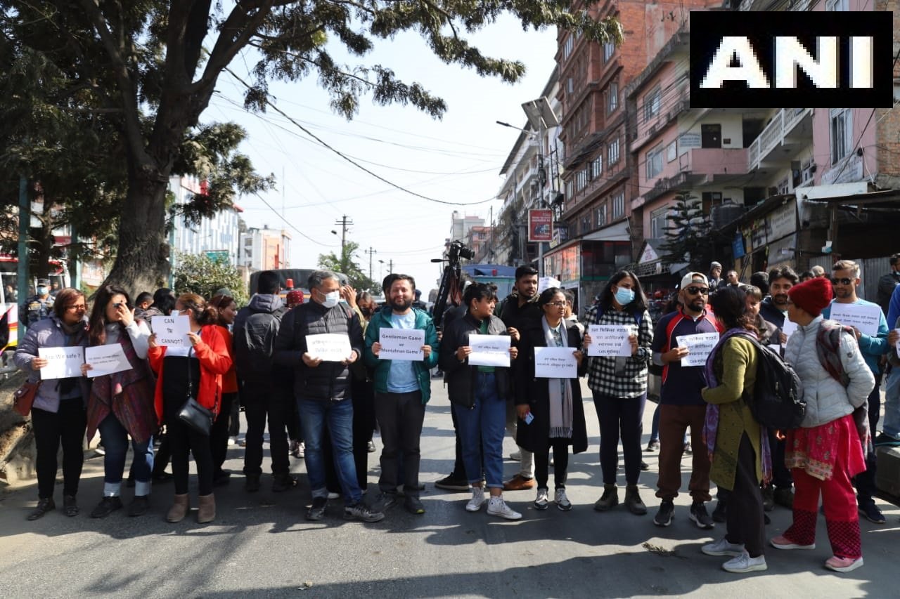 ANI on Twitter: "Nepal | Demonstration held in Kathmandu against the induction of rape-accused ...