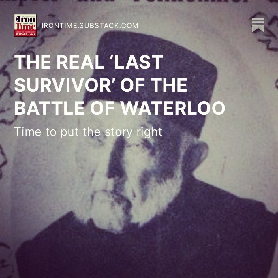 Rob '𝔒𝔩𝔡 𝔙𝔞𝔯𝔦𝔞𝔫𝔱' Schäfer on Twitter: "The real 'last survivor' of the Battle of Waterloo https ...