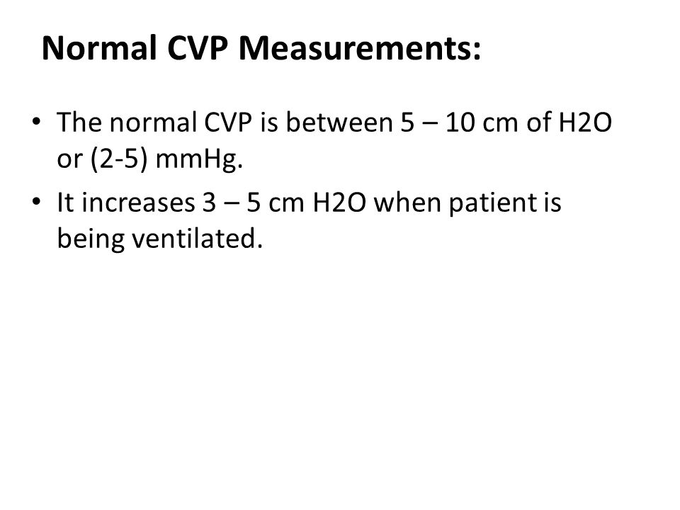 Central Venous Pressure Normal Values