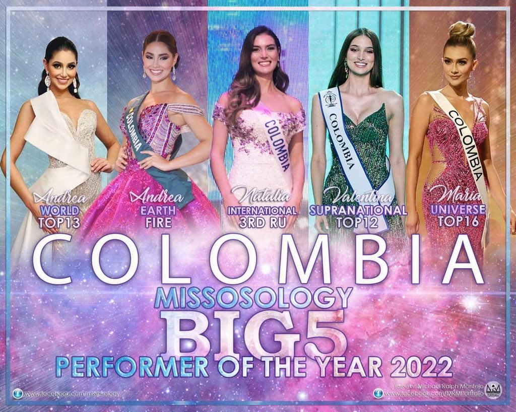 Missosology on Twitter: "¡Viva Colombia! 🇨🇴 Colombia is Big5 Performer of the Year 2022. Read ...