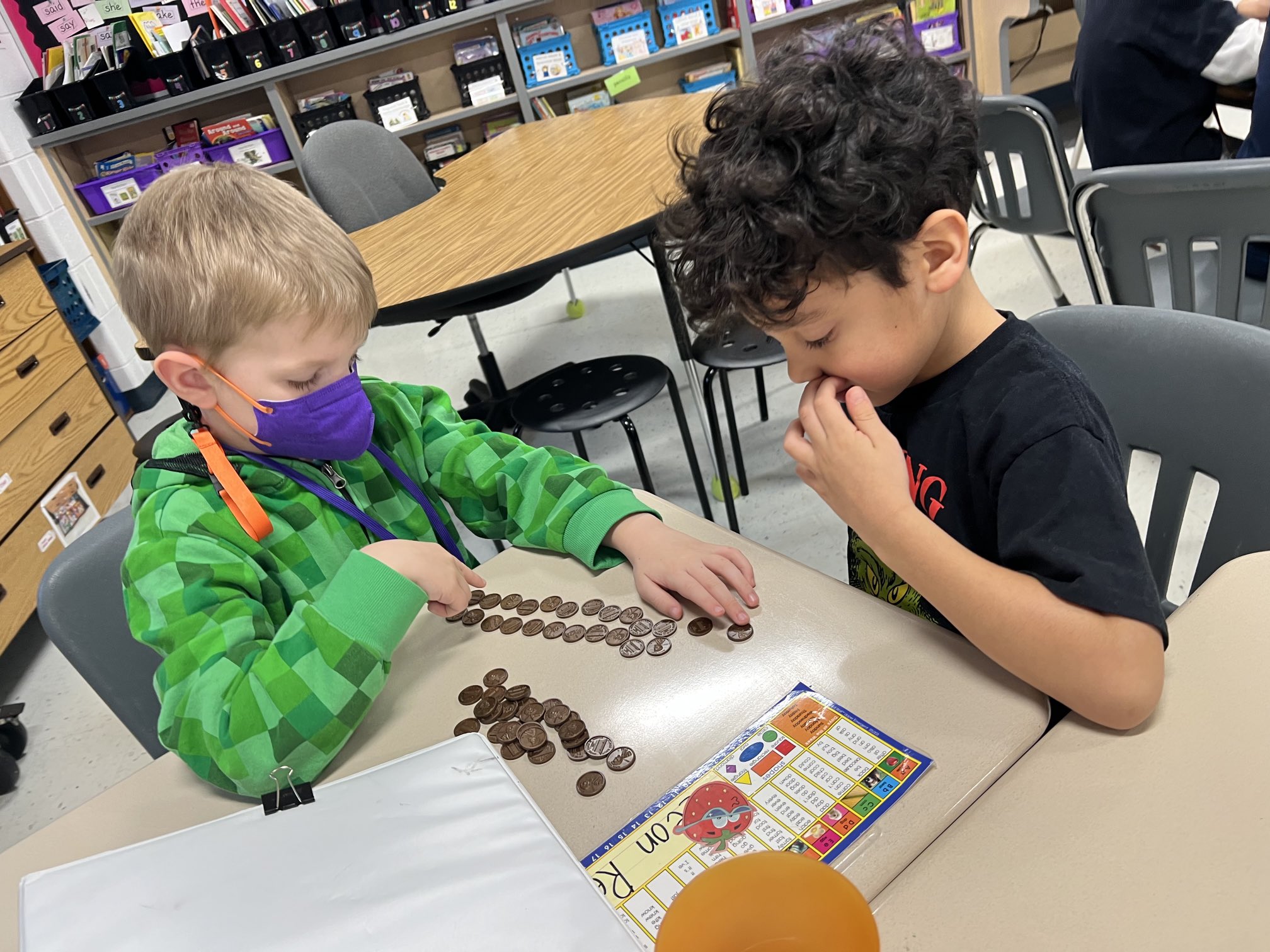 Sam Teets on Twitter: "First graders bundle pennies to skip count the total value! Great partner ...