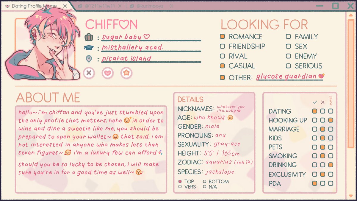 ¹² on Twitter: "rambles OCs to side account · tera checkboxed everything because he doesn’t have ...