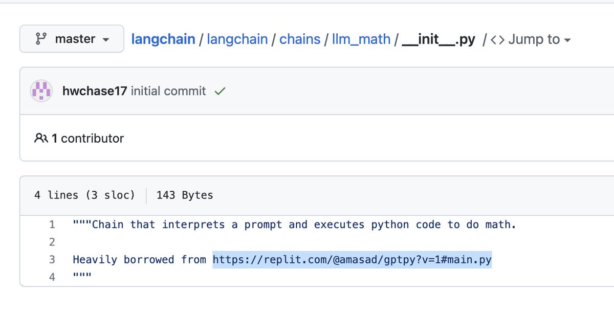langchain on Twitter: "RT @amasad: Cool that I indirectly contributed to @LangChainAI 😍"