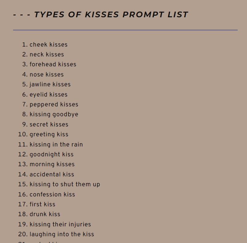 Tumblr Kiss Prompts