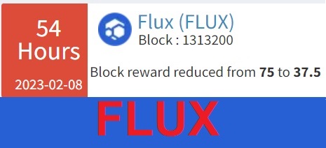 RENEGADE on Twitter: "54 Hours 2023-02-08 2023-02-07 Halving Flux Block : 1313200 Block reward ...