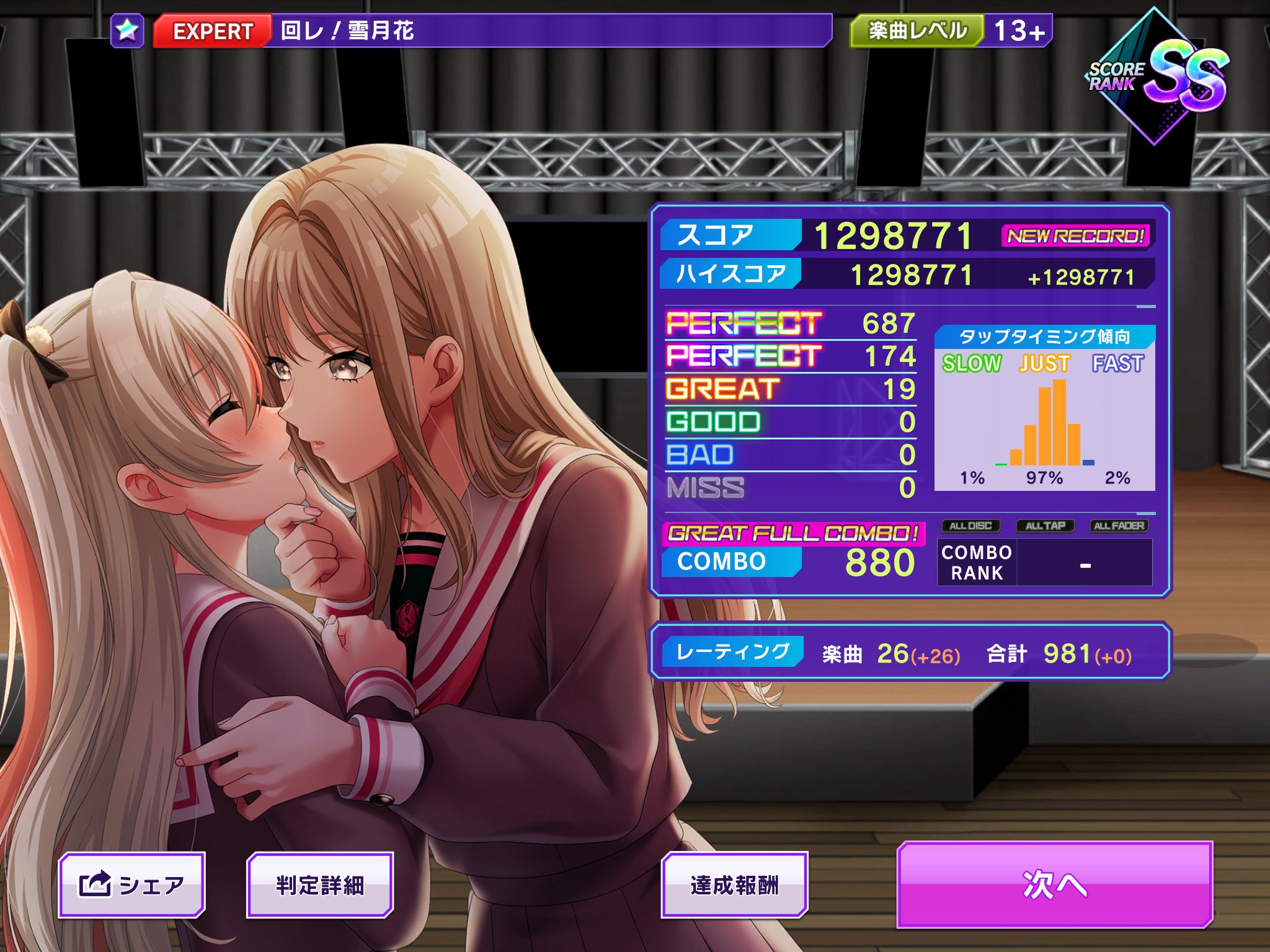 asterisk on Twitter: "[EXPERT]回レ！雪月花をクリア！ 🎵D4DJ GroovyMix ⇒ https://t.co/4JYub6fGlT #グルミクスコア 精度 ...