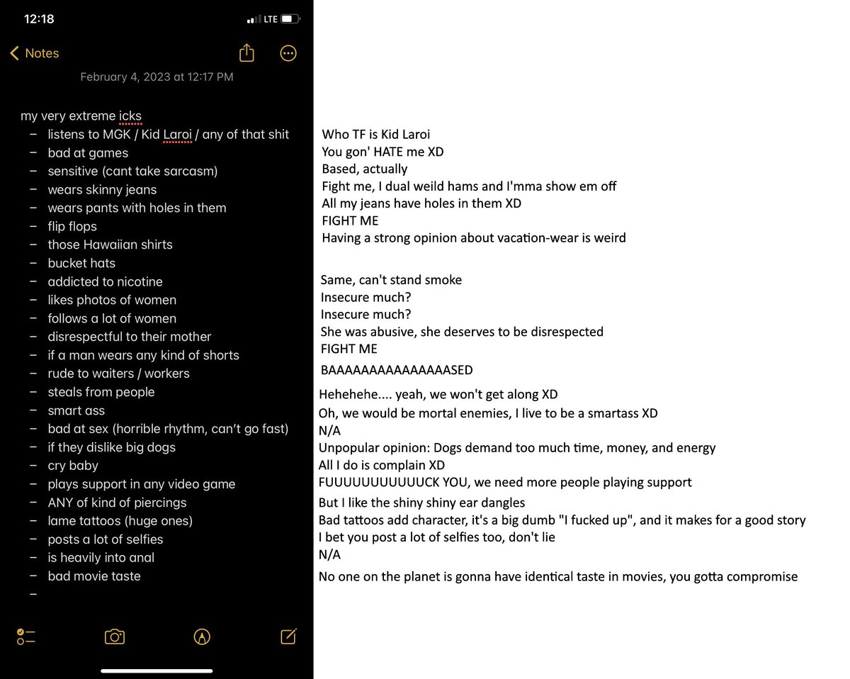 Beelz FlyLord /🇺🇸 En VTuber on Twitter: "Roasting a random person's ick list for the lols Not ...