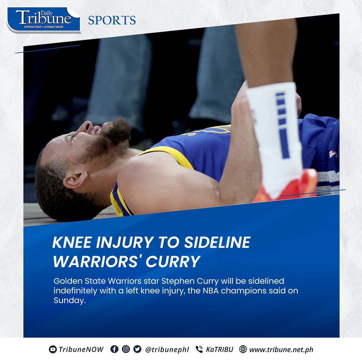 Daily Tribune on Twitter: "In a statement, the Warriors said an MRI exam had confirmed Curry ...