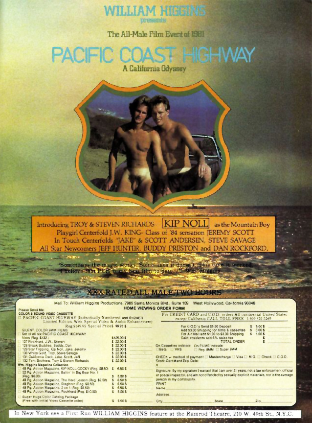 Vintage Gay on Twitter: "Pacific Coast Highway, William Higgins Productions, 1981."