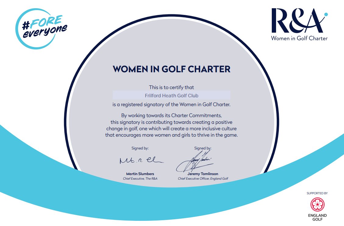 Women & Golf on Twitter: "RT @FrilfordHeathGC: We are proud to share we are a signatory of the R ...