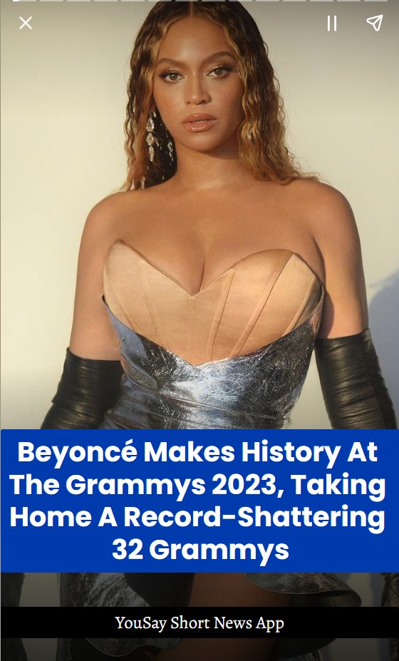 yousaytv on Twitter: "Beyoncé Makes History At The Grammys 2023, Taking Home A record-Shattering ...